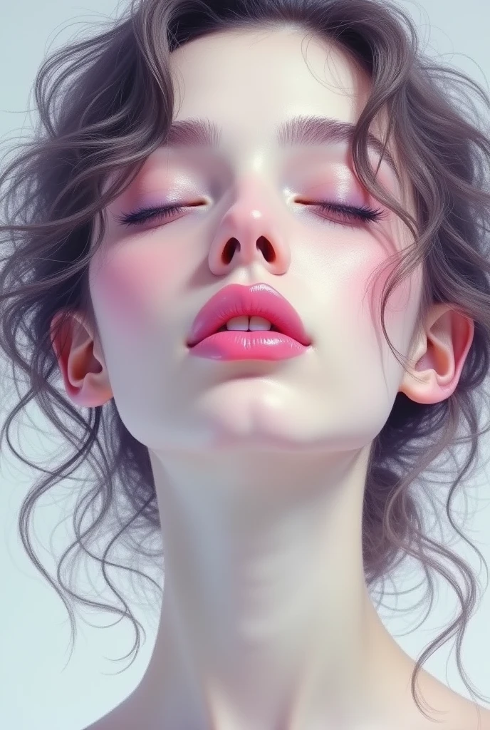 "Create an image of a delicate face, highlighting subtle features of ...