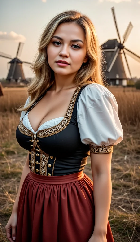 A striking young woman, adorned in a luxurious German dirndl with jeweled accent - SeaArt AI