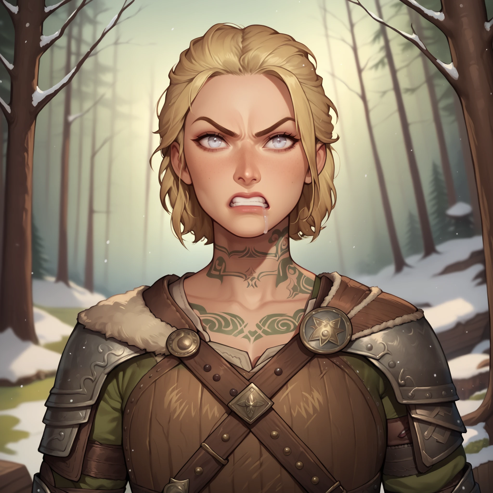 A close up of a cartoon of a woman in armor - SeaArt AI