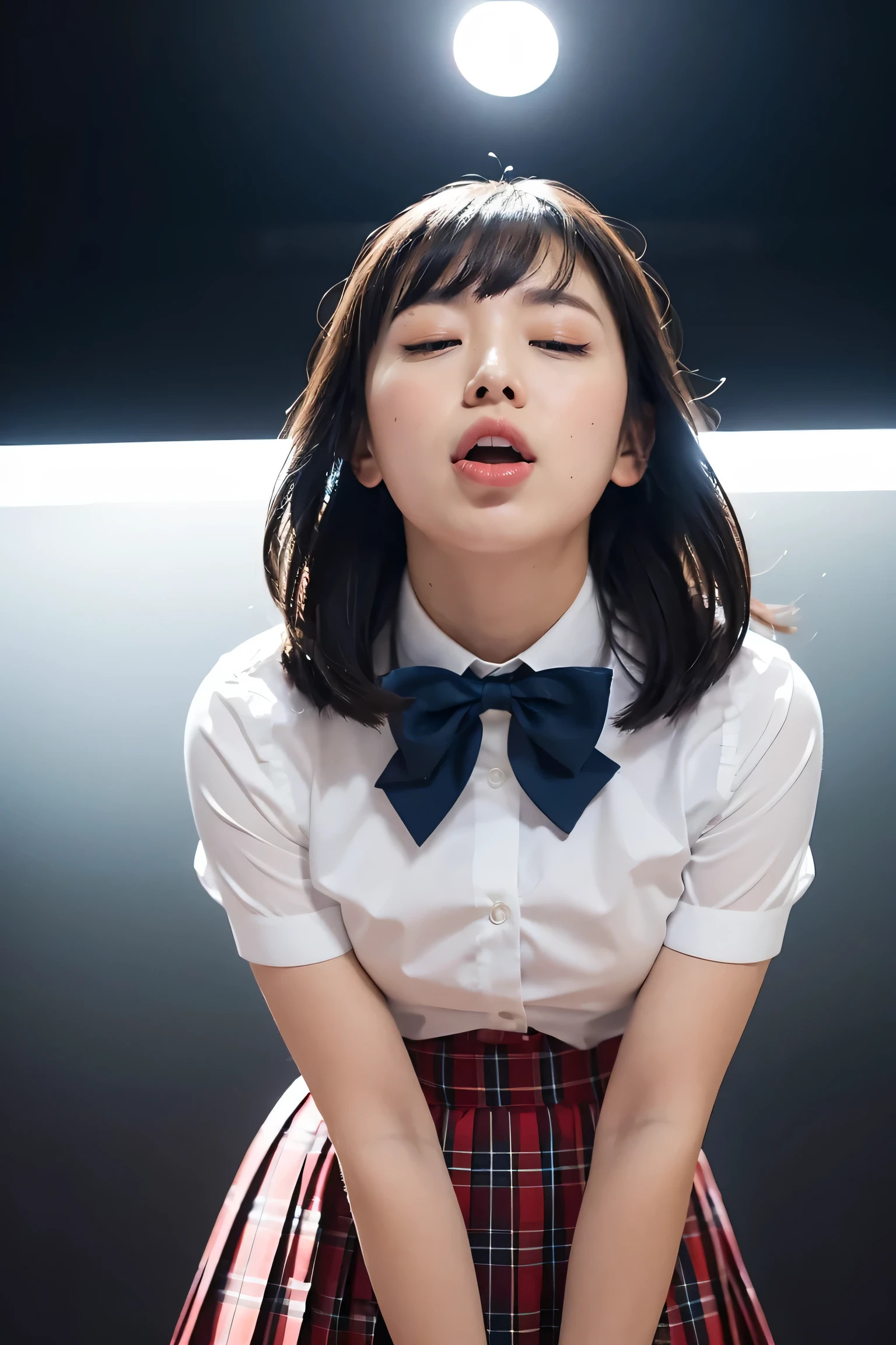There Is A Woman In A School Uniform Posing For A Picture Seaart Ai
