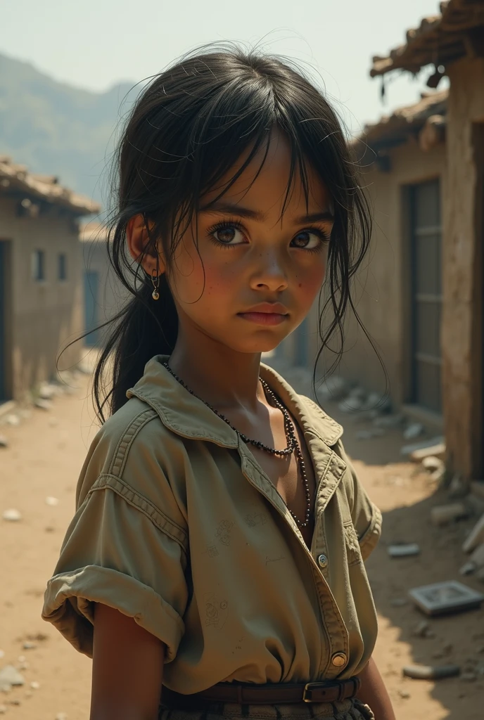 Image of a poor village girl with different pictures - SeaArt AI