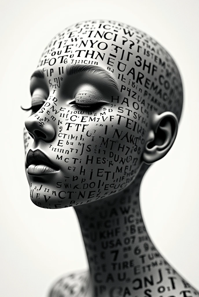 Give me a picture of human his head include a lot of characters of ...