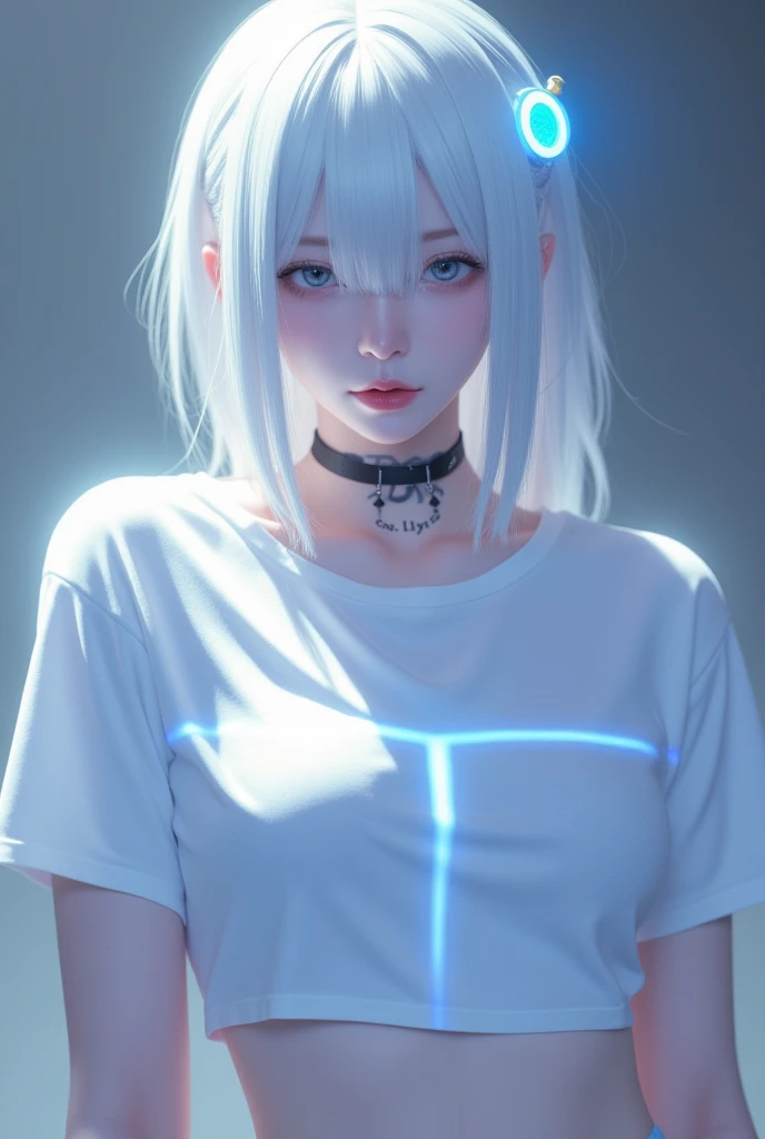 2B (Nier: Automata), close-up, white hair, bangs covering right eye ...