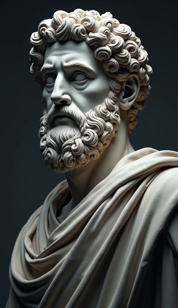 Create a Greek statue of the famous Stoic philosopher Marcus Aurelius ...