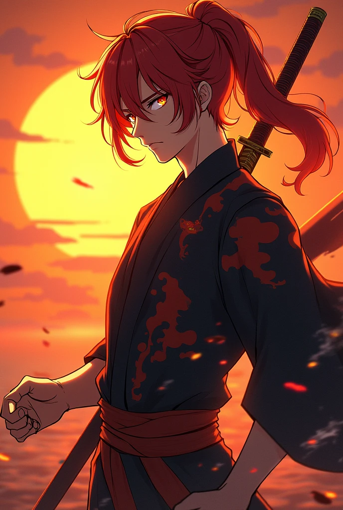 A powerful and dramatic character design of Akito, a Demon Slayer OC ...