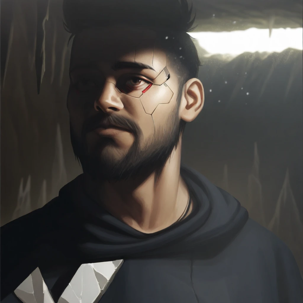 Cyberpunk, mechanical, broken, there is a picture of a very large ...