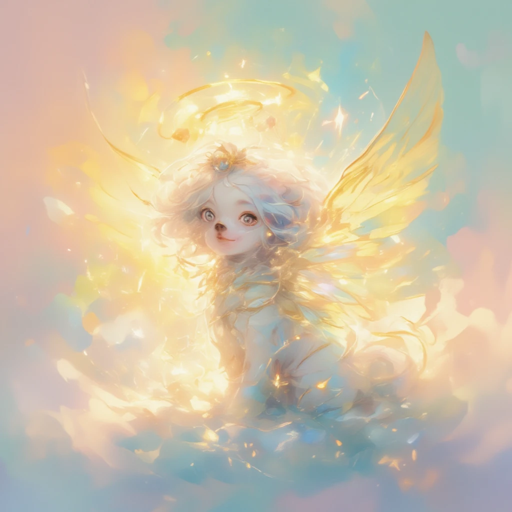 {A Maltese puppy smiles happily}, Watercolor Wash, gradation - SeaArt AI