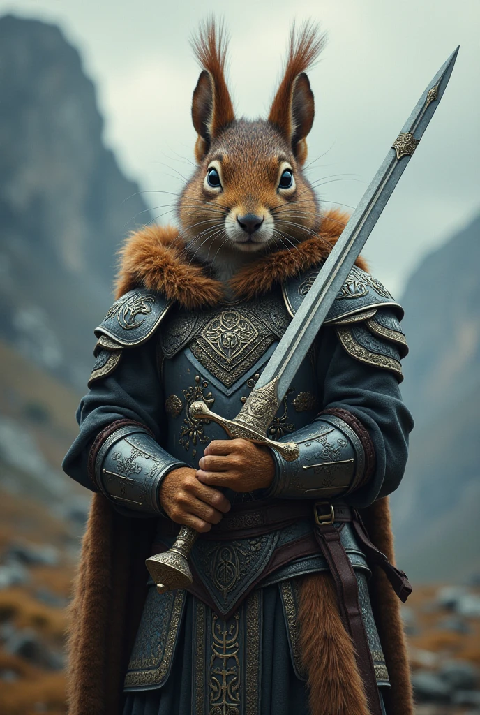 Nordic Ratatoskr Squirrel in Armor and with Sword Surrounding Muhammad ...