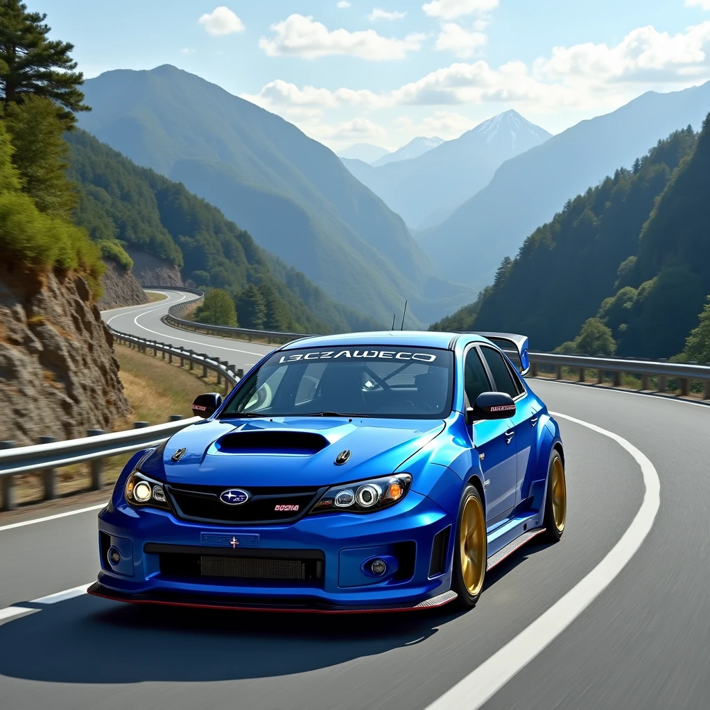 A simple Subaru impreza wrx sti (GRB) 2009 Hatchback rides along Japan ...