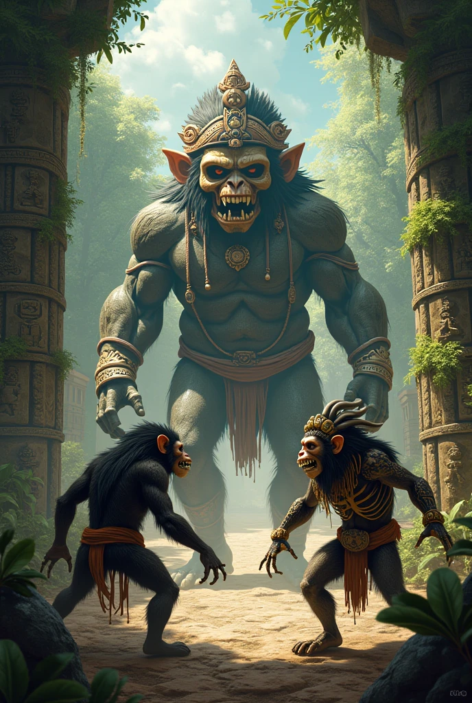 Mayan Monkey God Hunbatz Meets Death God Ah Puch and Fights Against ...