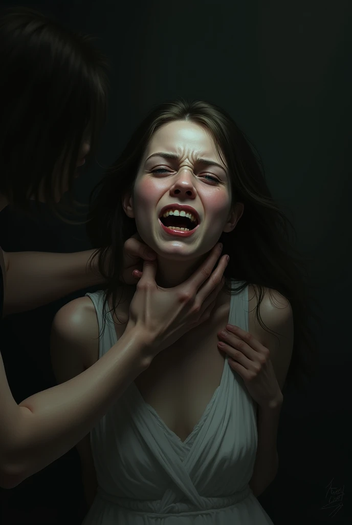 Neck girl strangled - SeaArt AI