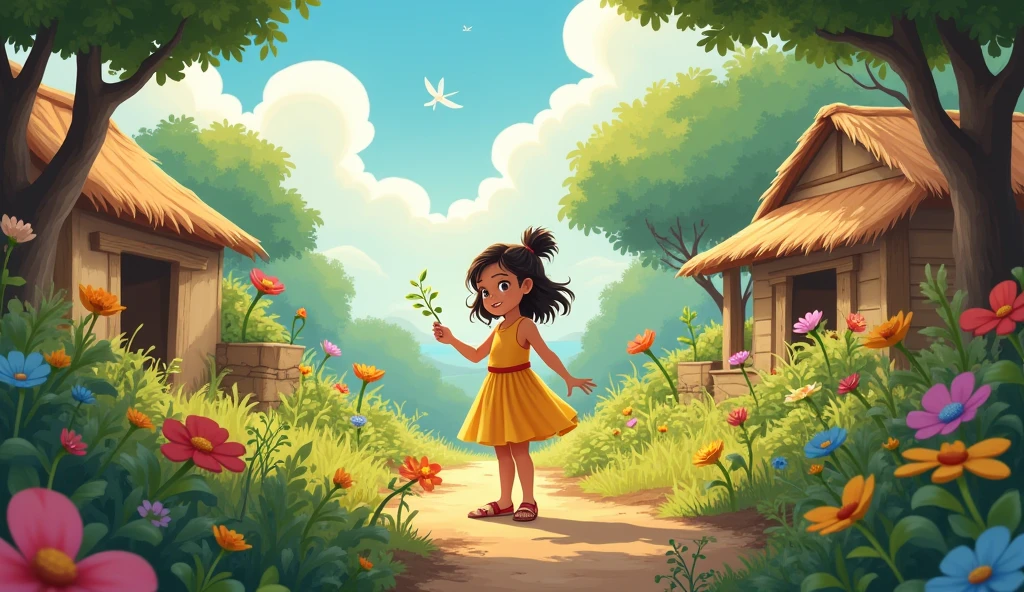 Syneria, a kind girl in a poor village, dreamed of a flower garden but ...