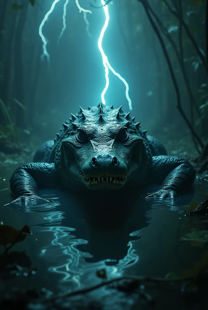 A sleek and terrifying hybrid of a crocodile and an electric eel ...