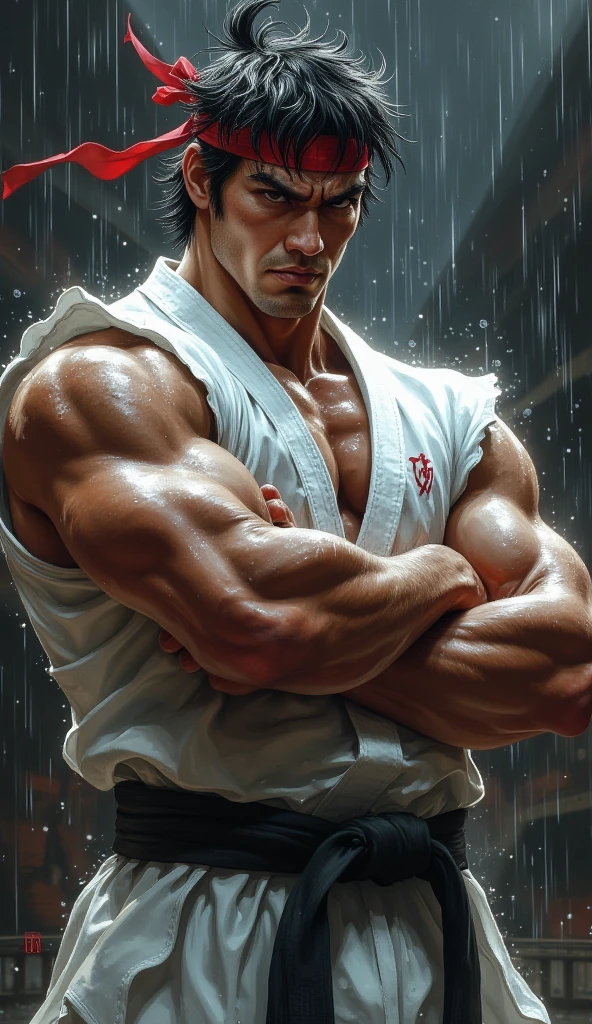 ( cinematic image, personagem de Street Fighter: Ryu, detailed face and body - SeaArt AI