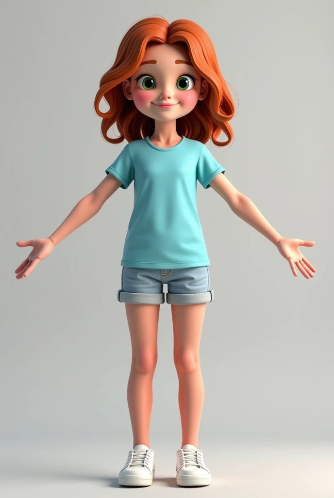 A highly detailed and realistic 3D render of a full-body young girl in ...