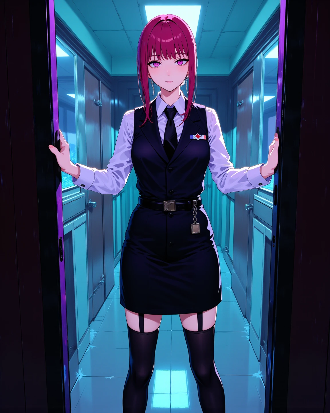 A composite photo of an anime woman with a live-action background image ...