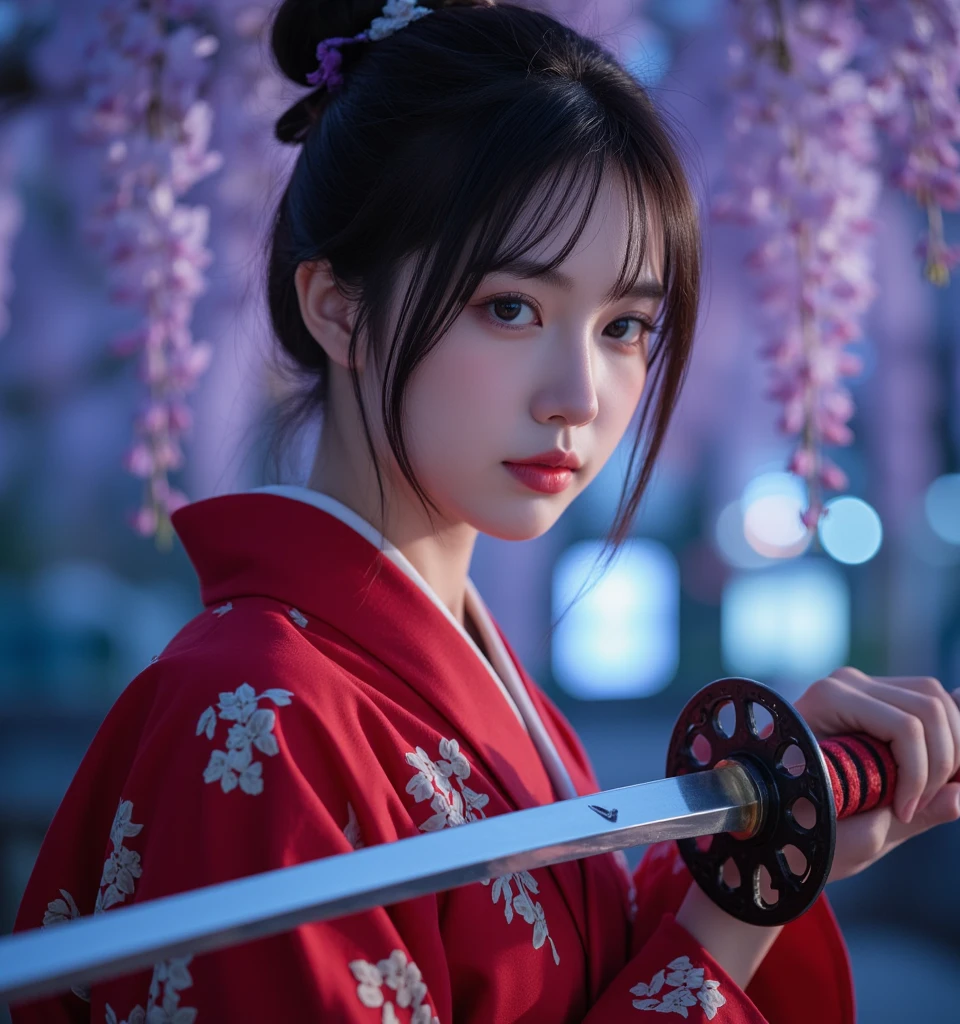 (((samurai)))、 cute、Female samurai 、(( kimono))、 female swordsman ...