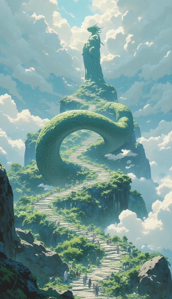 Snake path, endless path, snake head statue facing the viewer - SeaArt AI