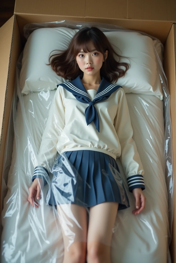 Cute Japanese woman with a wide-open nose , , sharp concentration ...