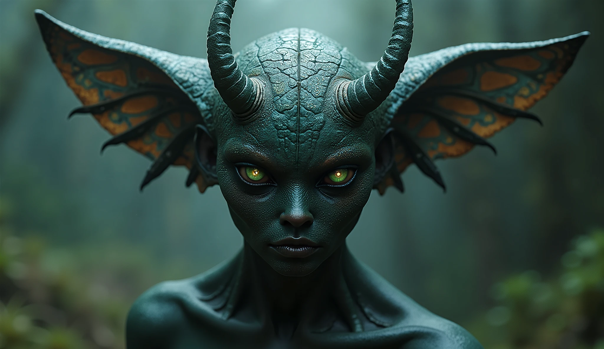 There is a close up of a person with a horned head - SeaArt AI