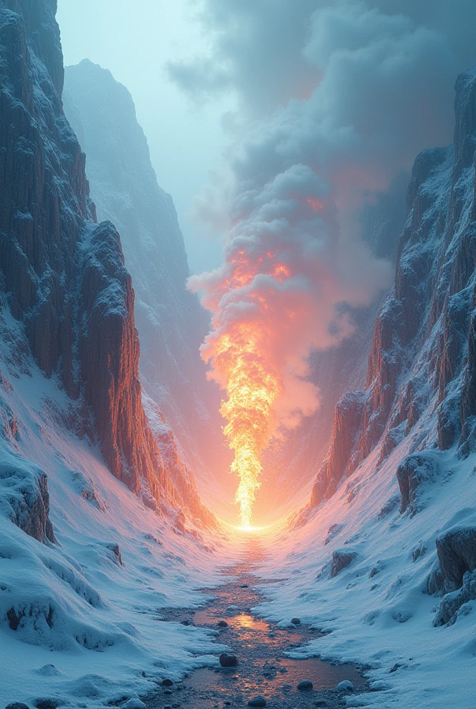 Fire ice and dust of snow a combination showing a lesson to life there ...