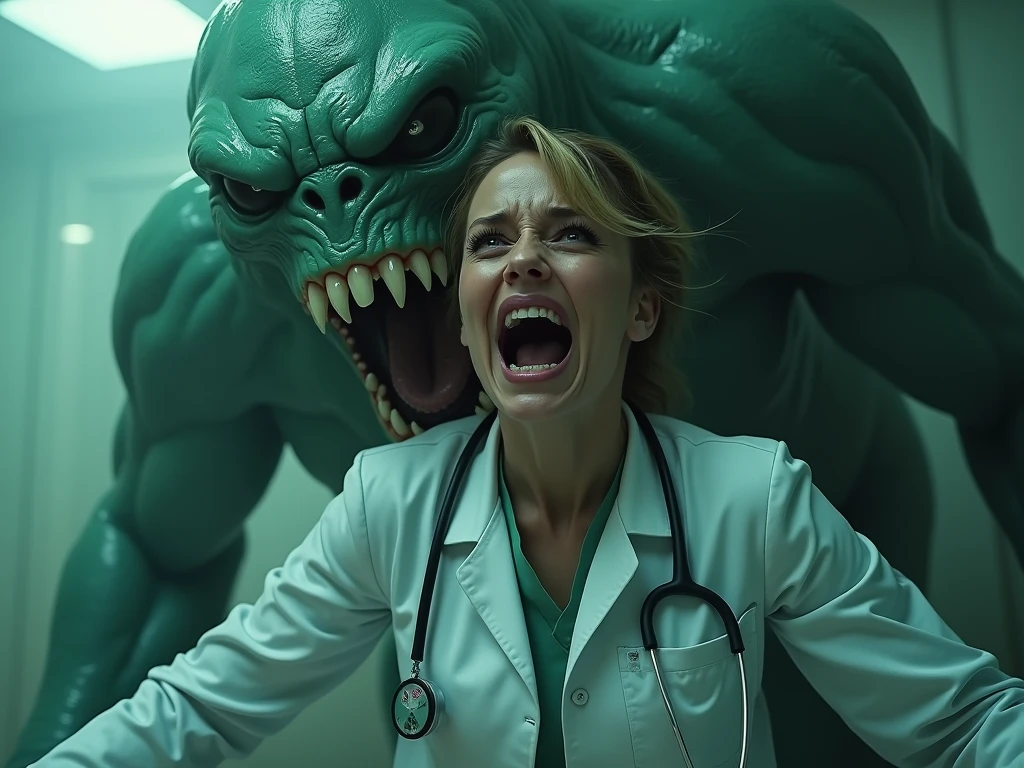 Female doctor being slurred by huge slime She's screaming in so much ...