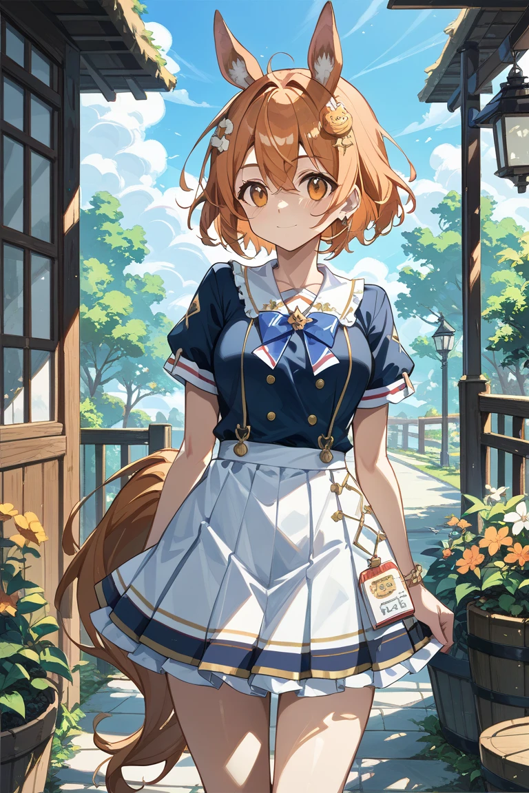 Uma Musume、Machikane fukukkitaru、 orange hair、 cute、Horse ears - SeaArt AI