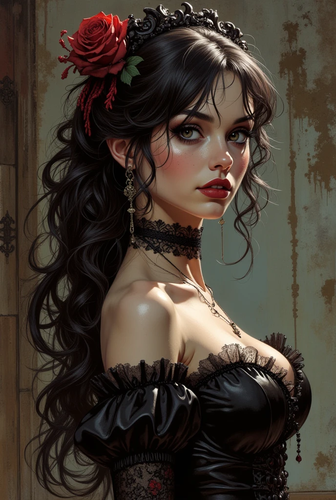 Artwork of a sexy gothic victorian girl - SeaArt AI