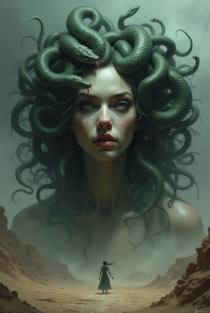 Medusa as a monster : Her monstrous appearance with snakes in her hair ...