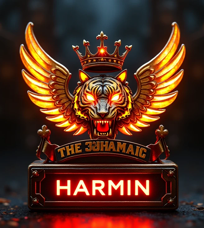 Displays high resolution full hd ,angry tiger hologram logo - SeaArt AI