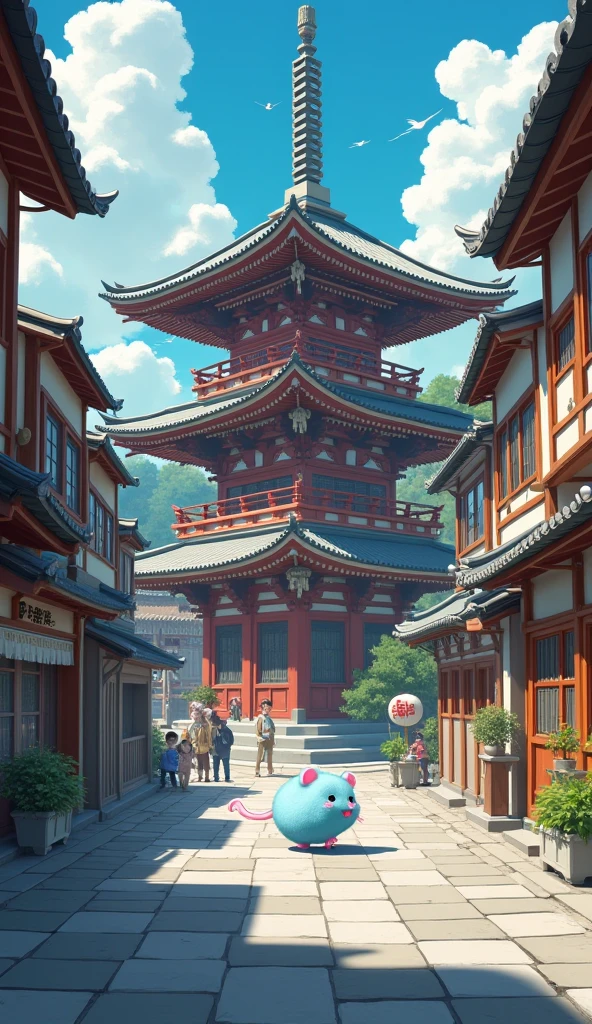 Fantastic real Nippon Building Street Square cute fluffy Light Blue ...