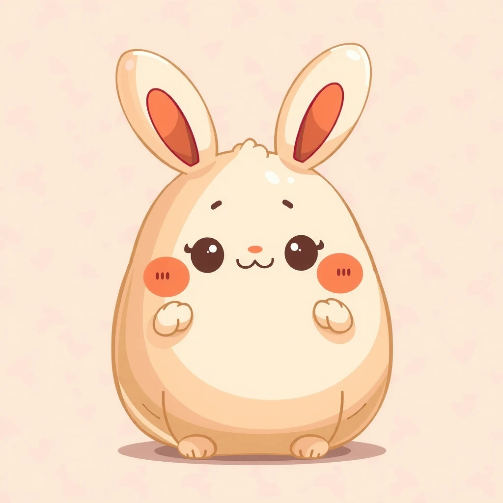 He is a cute and soft anime-style rabbit character with long ears ...