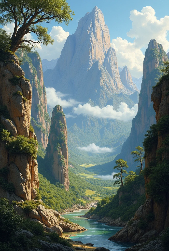 Painting of an ancient landscape - SeaArt AI