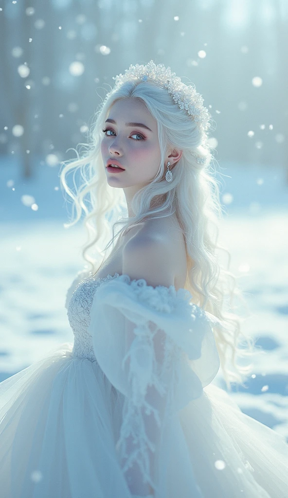 A vast snowy field, Goddess of the Eyes, high resolution, Beautiful ...