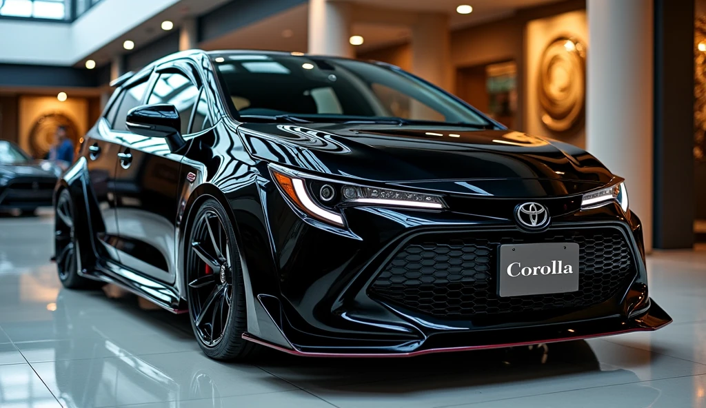 "A luxurious, camera (Toyota Corolla) with a bold and modified design ...