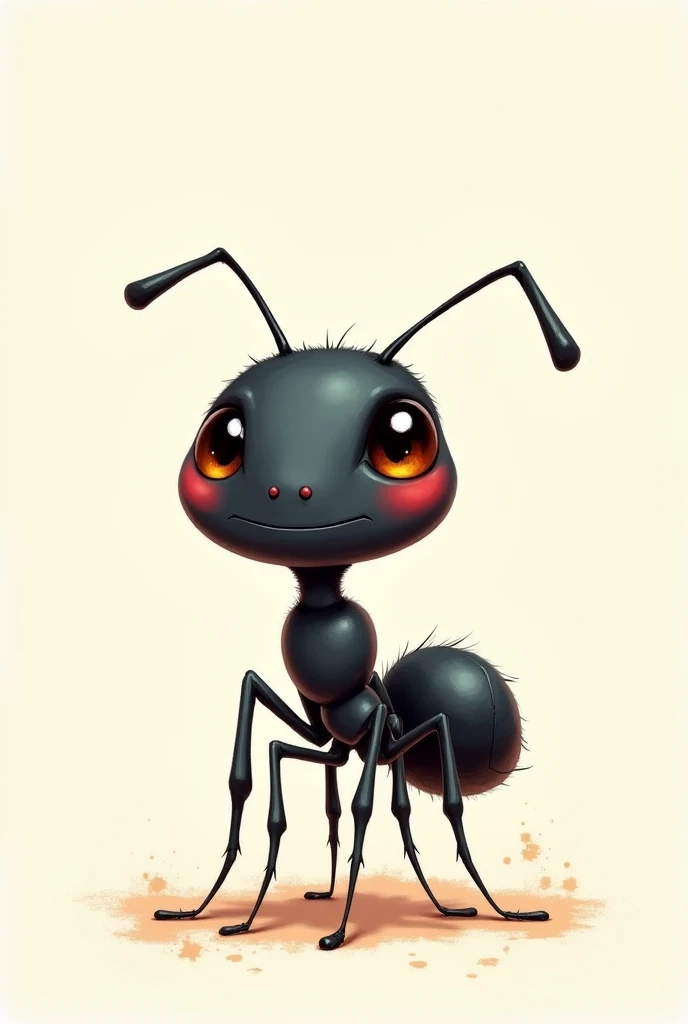Cute black ant painting 2d - SeaArt AI