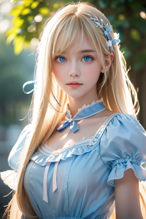 ( more details), cute light blue princess dress,(ruffle dress - SeaArt AI