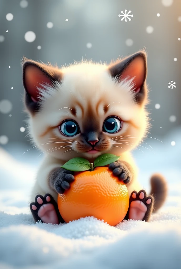 . Siamese kitten with huge eyes and fluffy eyelashes with a smile ...