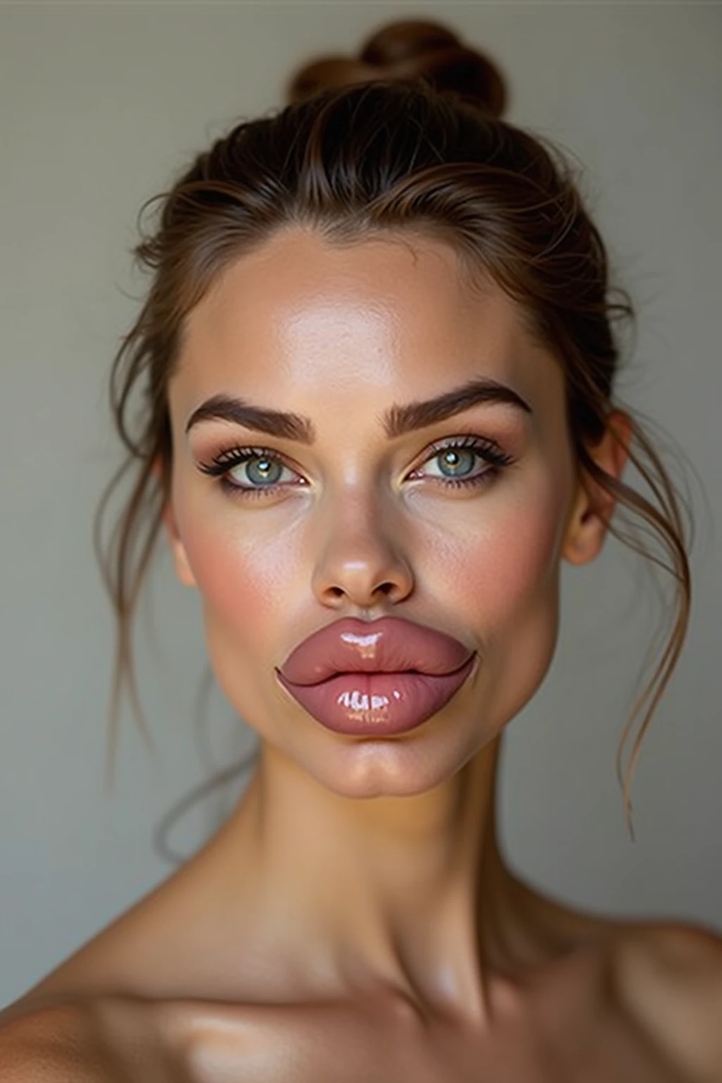 professional photo , A woman with fish lips - SeaArt AI
