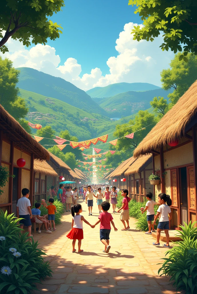 Joyful pista sa nayon - SeaArt AI