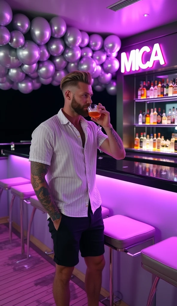 Matthew Noszka, muscular, WHITE SKIN, blond quiff cut hair, short ...