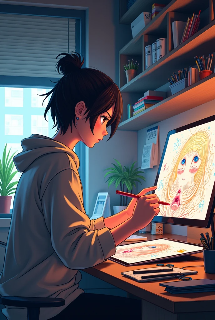 The one who draws manga or animation - SeaArt AI