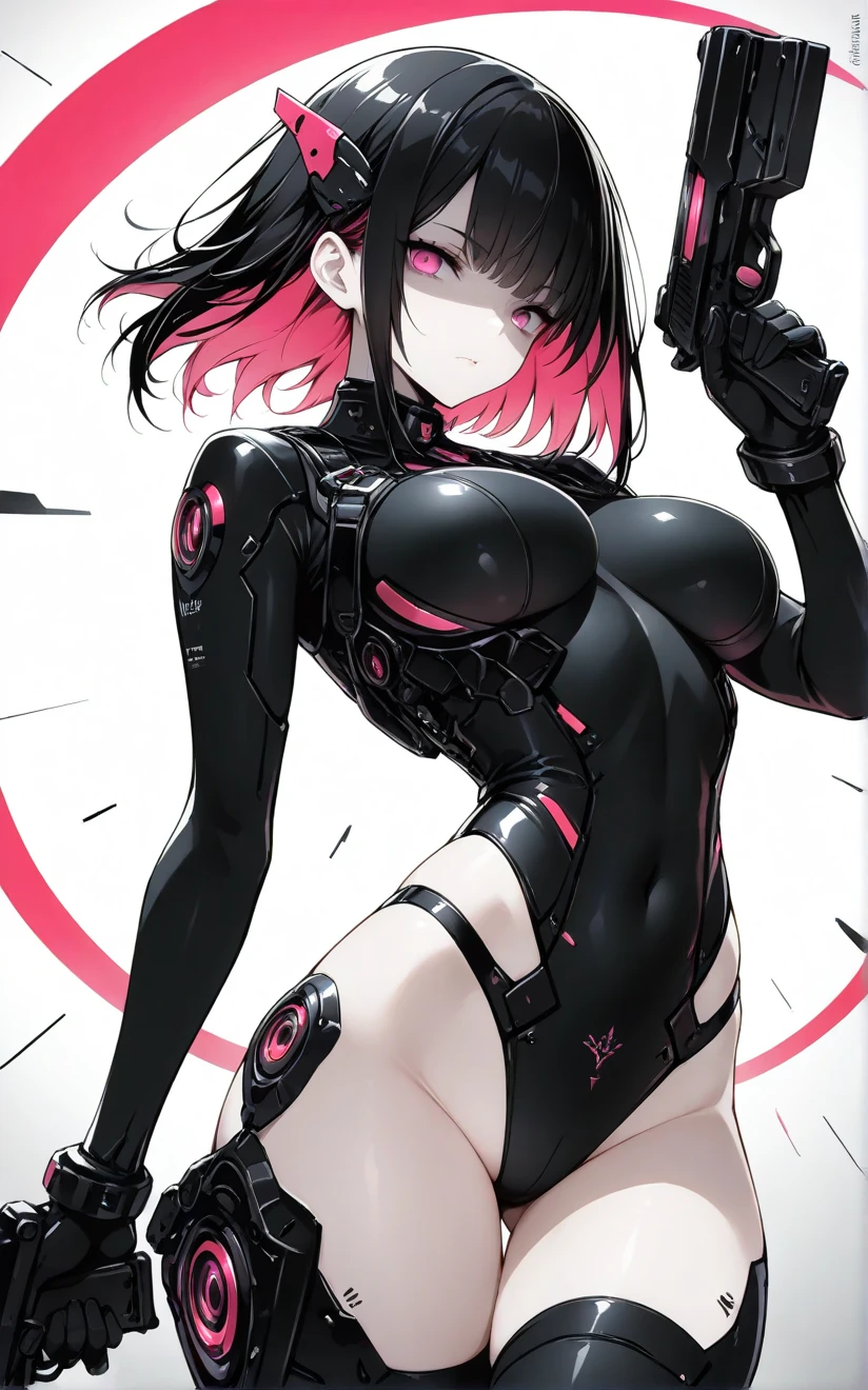 1girl, leotard, impossible clothes, slim design, standing, shaded face - SeaArt AI