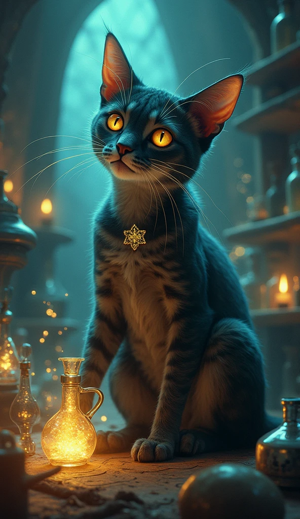 Beautiful alchemist like a cat - SeaArt AI