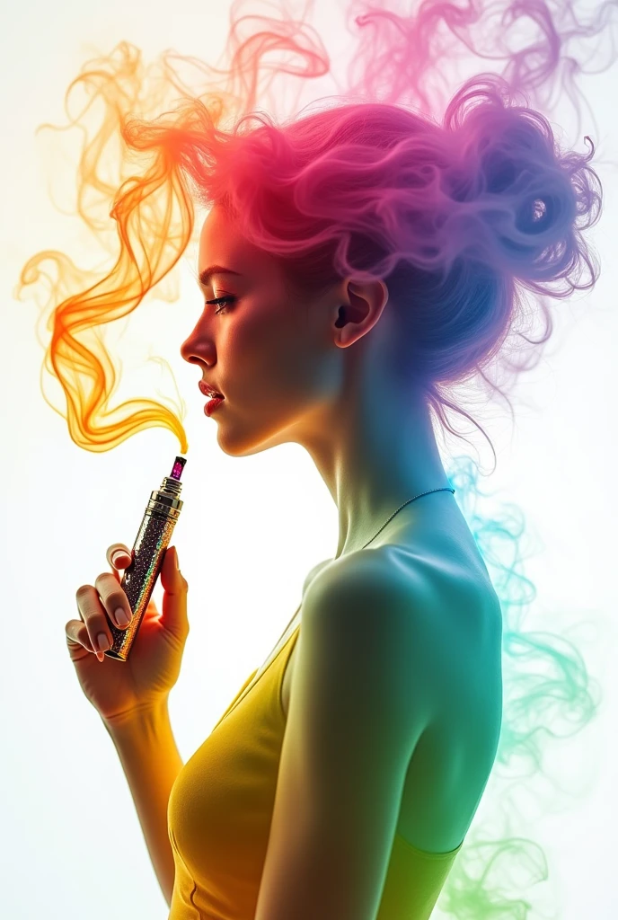 Create a vivid and bright picture. The main body is a side - profile ...
