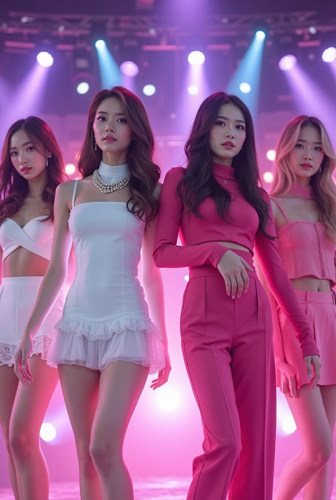K pop girl group four beautiful and young members on the stage 2 ...