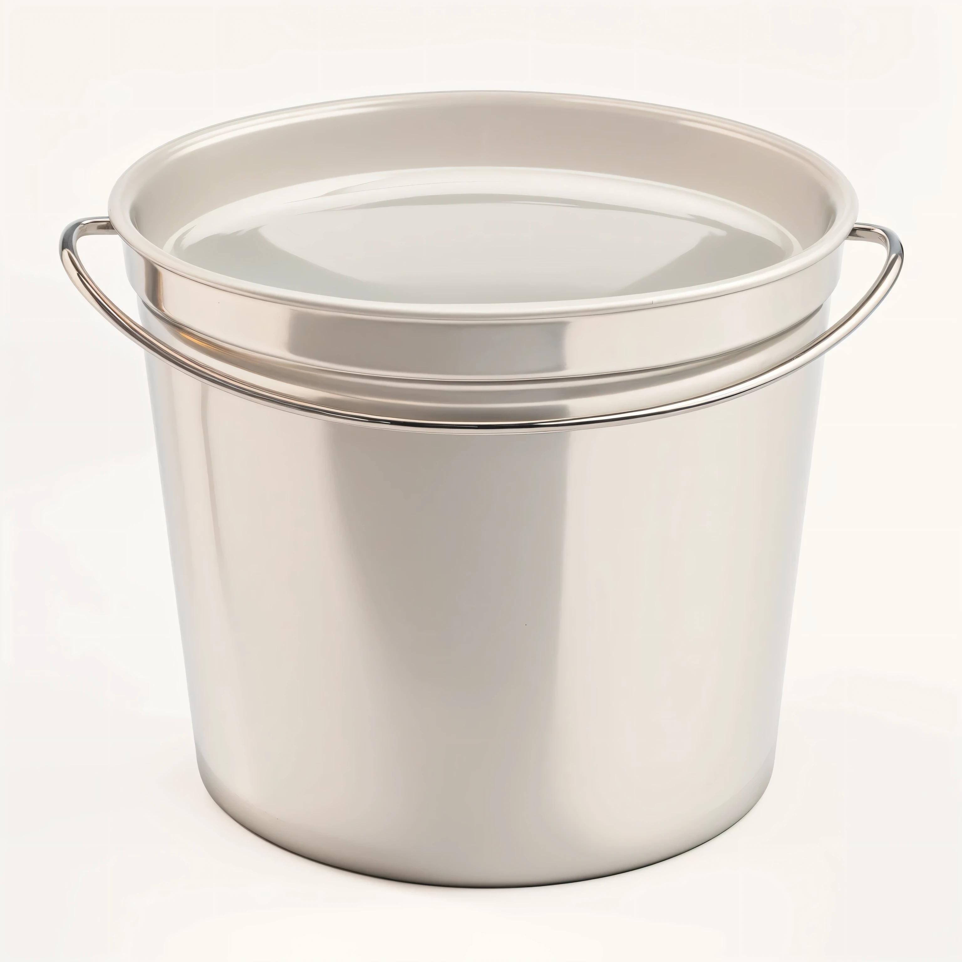 There is a large metal bucket with a lid on a white background - SeaArt AI