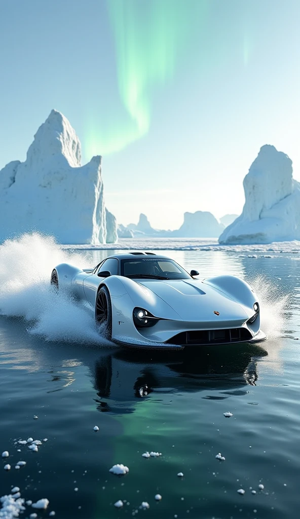 A sleek, heavily modified white Porsche, now transformed into a high ...