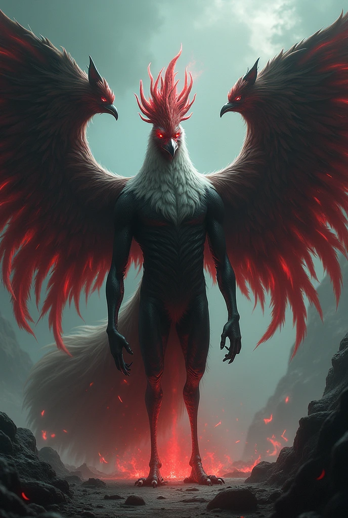 /imagine prompt: A surreal and menacing creature that is a fusion of a ...