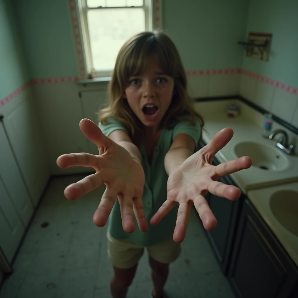 A vintage photograph with a slight color tint, capturing the trembling ...